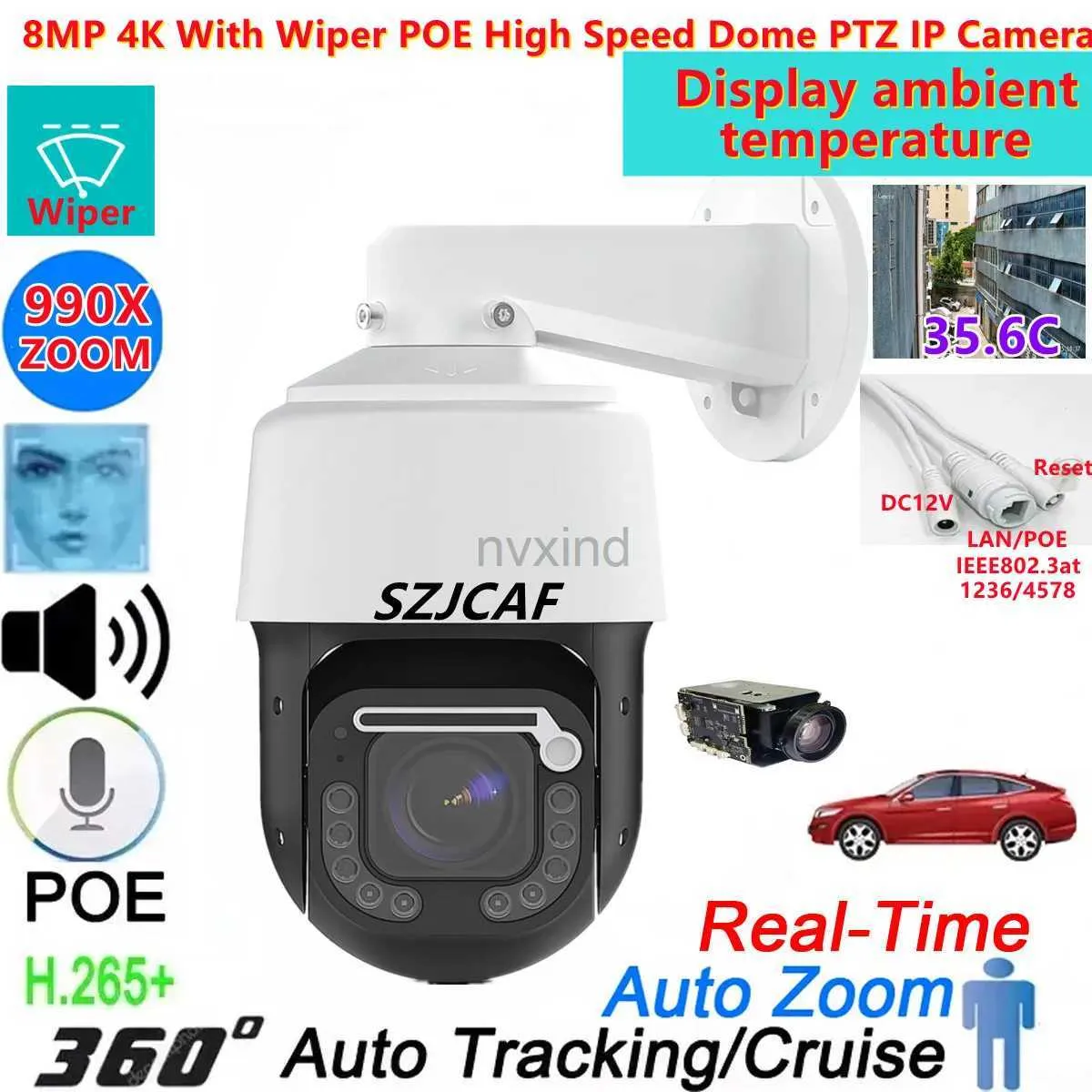 Hikvision Protocol 8MP CCTV Camera - 4K PoE High-Speed Dome PTZ Wiper ...