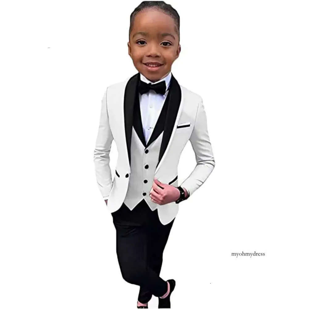 Little Boys Formal Tuxedos 5-Piece Shawl Lapel Suit Set for Weddings ...