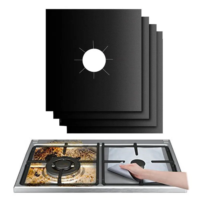 Stove Burner Covers Gas Liner Mat Stovetop Protector Reusable Non Stick ...