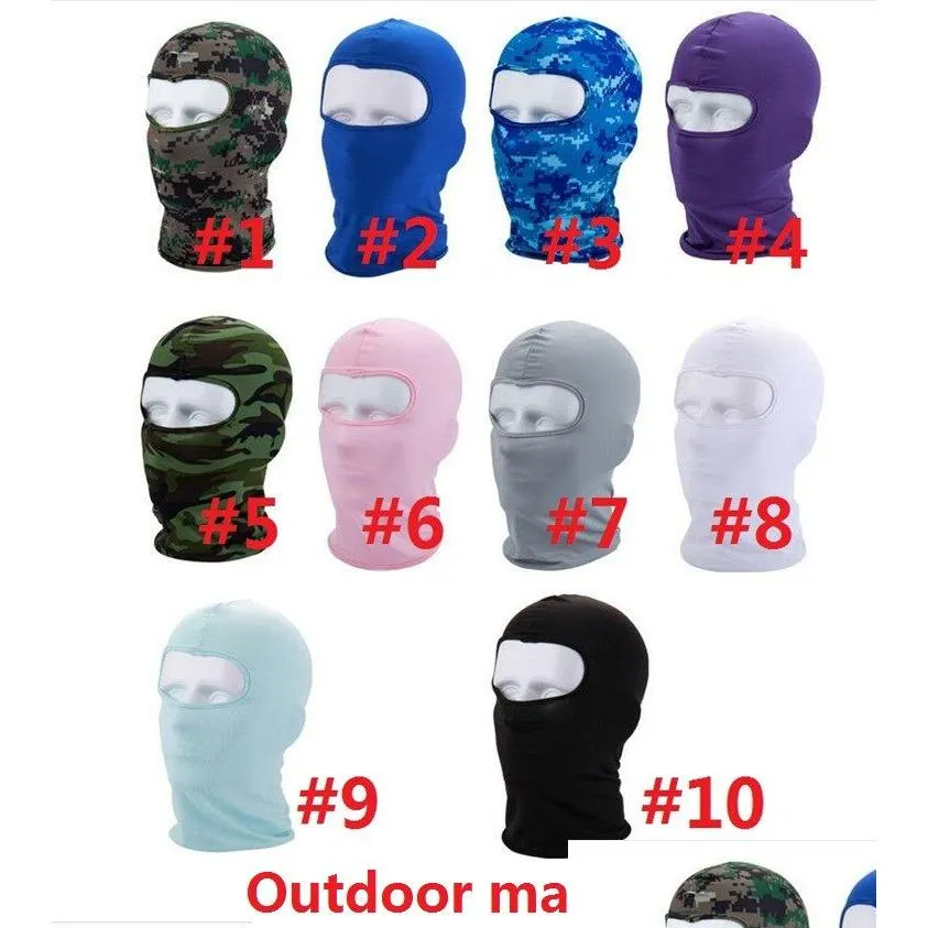 Camouflage Tactical Winter Cycling Headwear And Masks Set Windproof ...