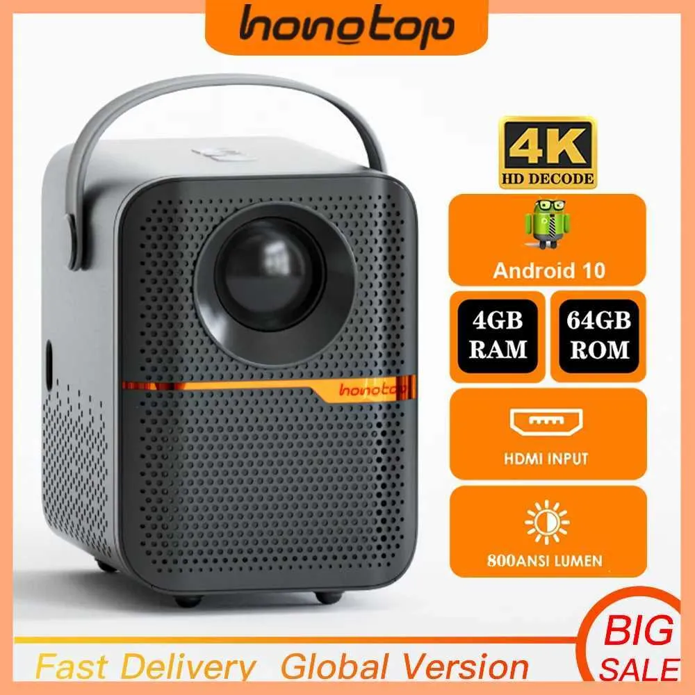 HONGTOP P10: 4K Android WiFi Projector, 1080P Mini Portable LED Theater ...