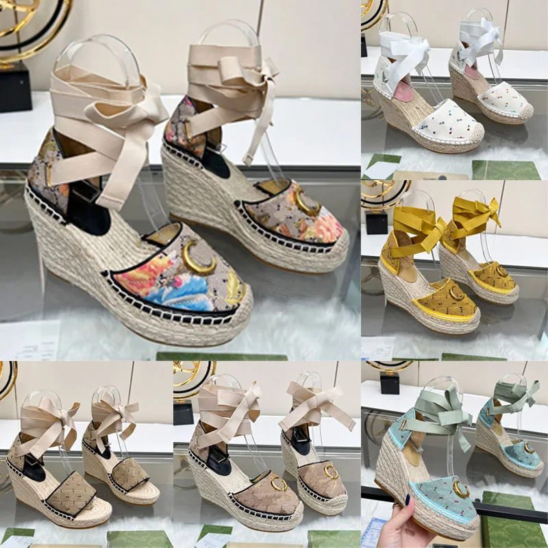 Beige Straw Sandals with Floral Pumps, Famous Designer Shoes, Summer ...