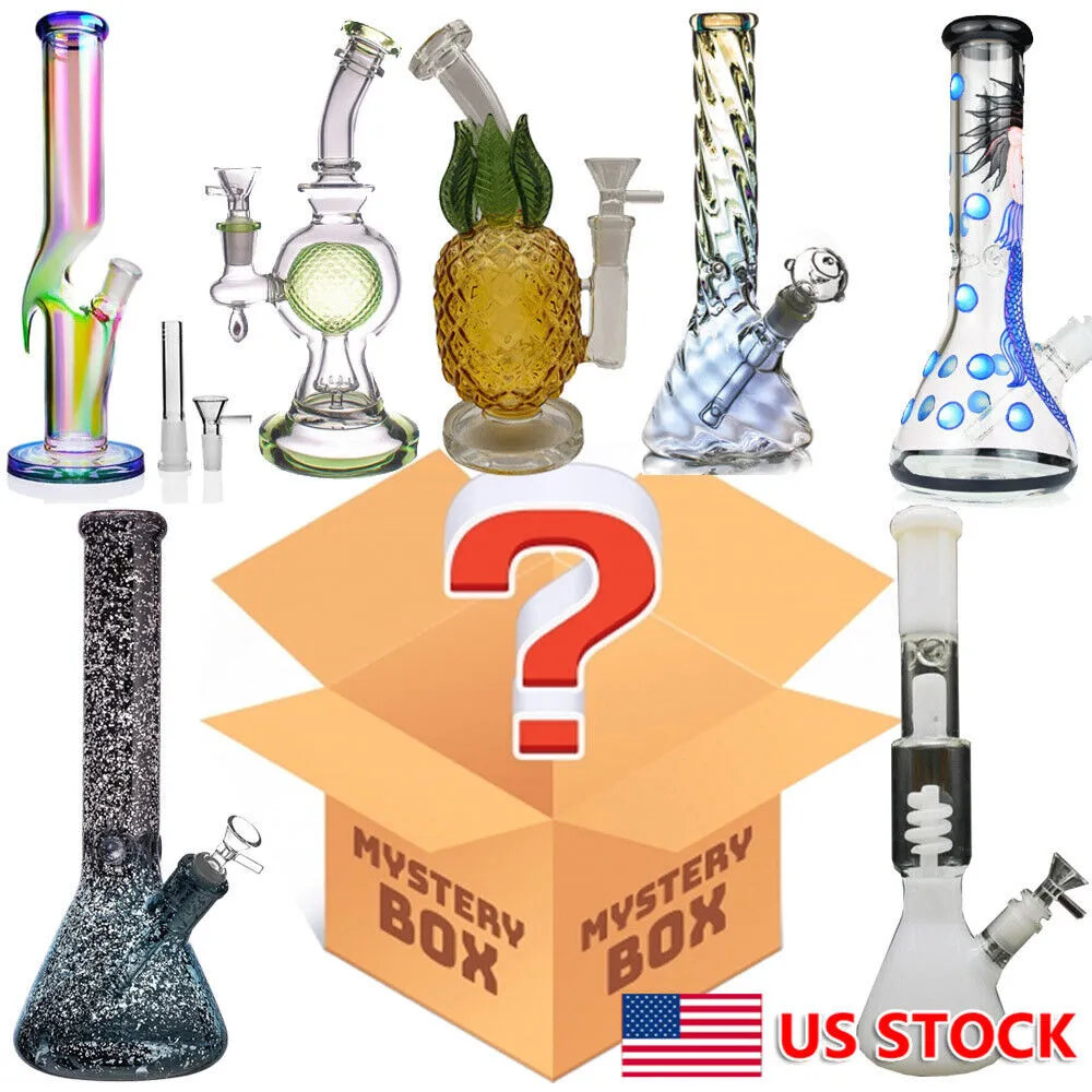 Smoking Heavy Glass Bong Bilnd Box Hookah Water Pipe Bong + Bowl Random ...