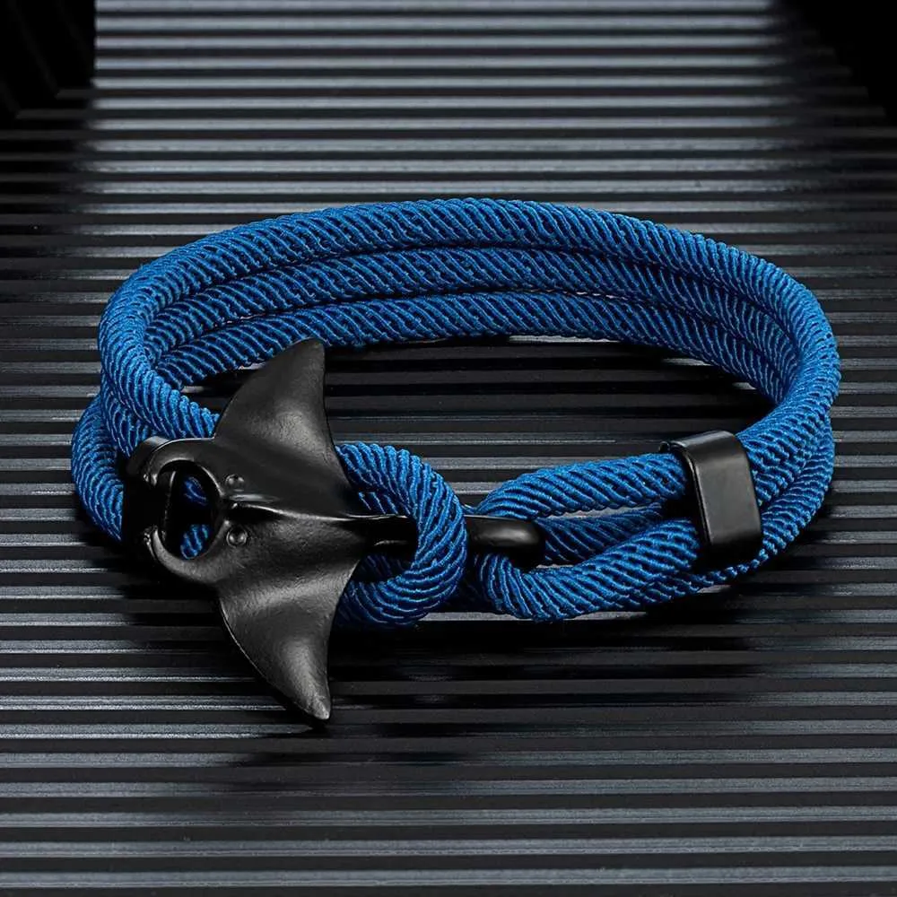Charm Bracelets MKENDN Ocean Style Manta Ray Multilayer Rope Bracelet ...