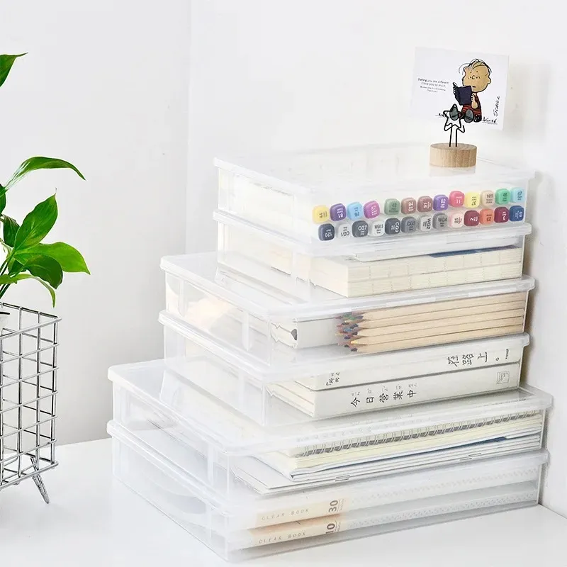 A4 Desktop box file storage - Transparent Data Sorting File Organizer ...