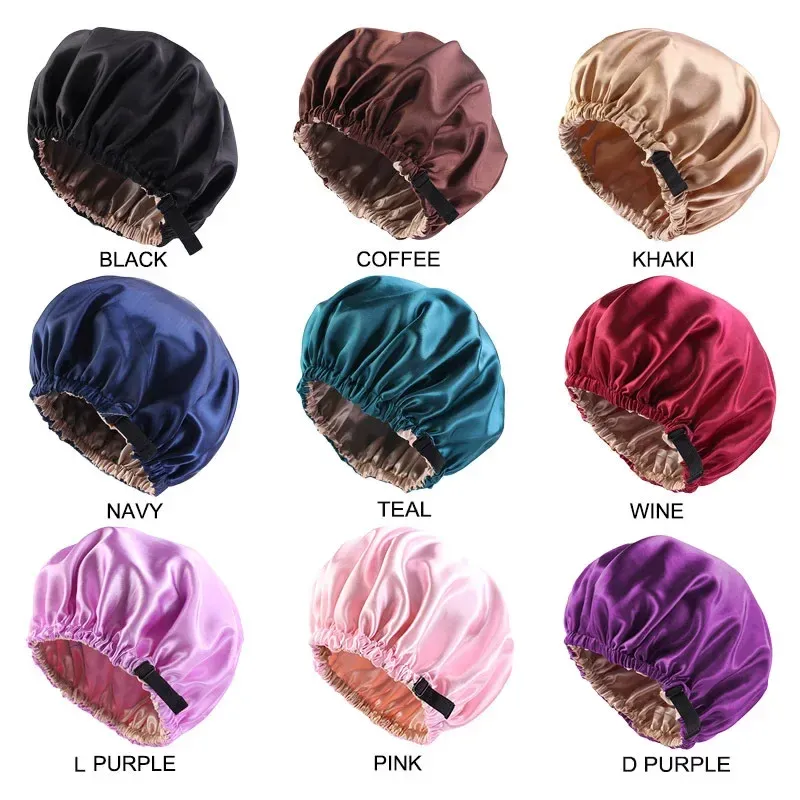 DHgate.com:Satin Silk Night Sleeping Cap with Adjustable Button for ...