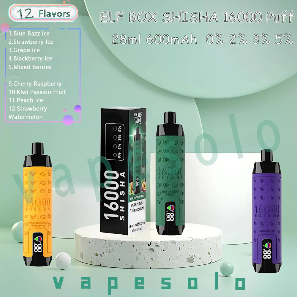 Original ELF BOX SHISHA 16000 Puff Disposable E Cigarette 600 MAh ...