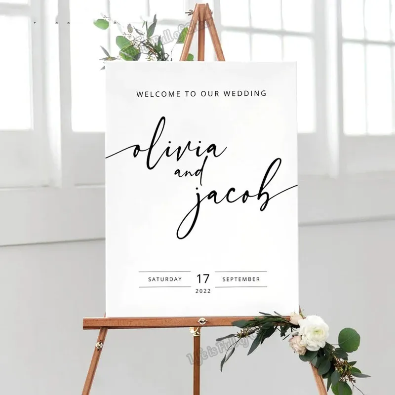 Personalized Wedding Mirror Frame Board Mural With Custom Name, Date ...