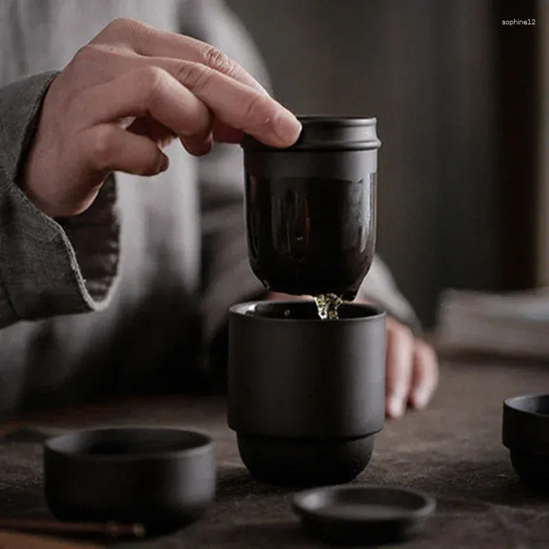 Teaware Sets Travel Tea Set Purple Sand Portable Teapot Ceramic Teaset ...