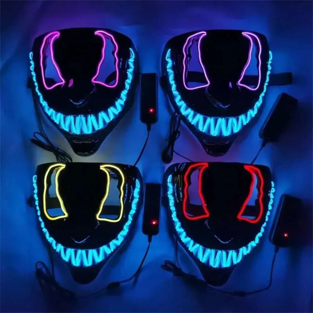 Halloween Glow Mask LED Luminous Anime Cosplay Mask for Party - Light ...