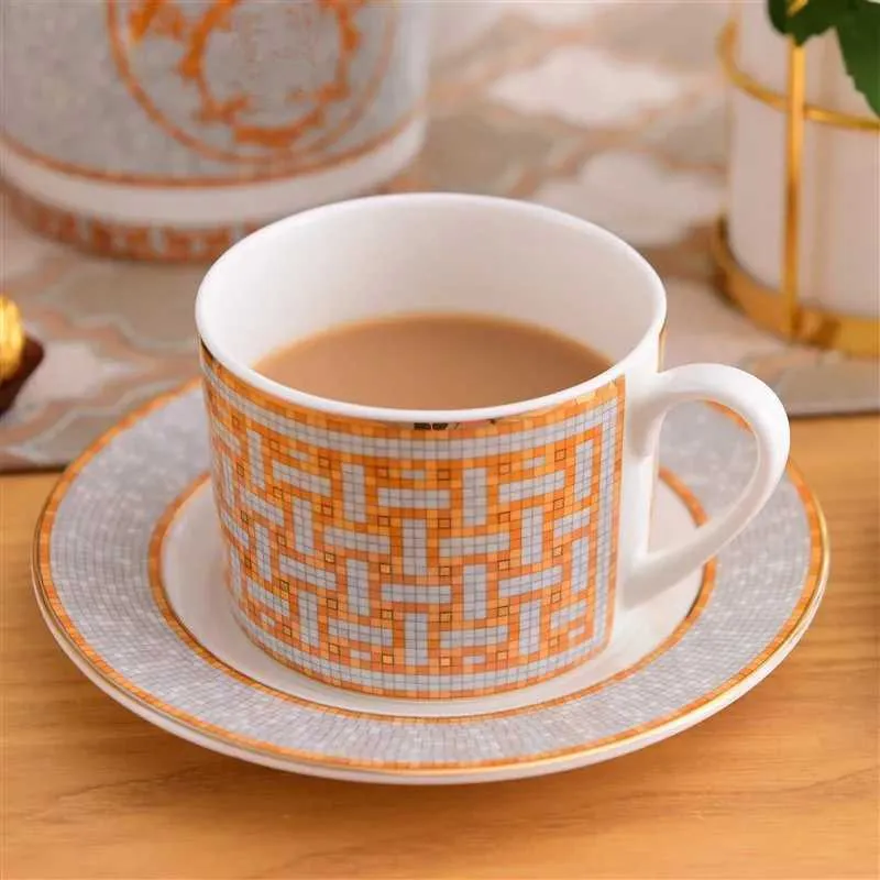 European Bone China Coffee Espresso Cups And Saucers Set With Gift Box ...