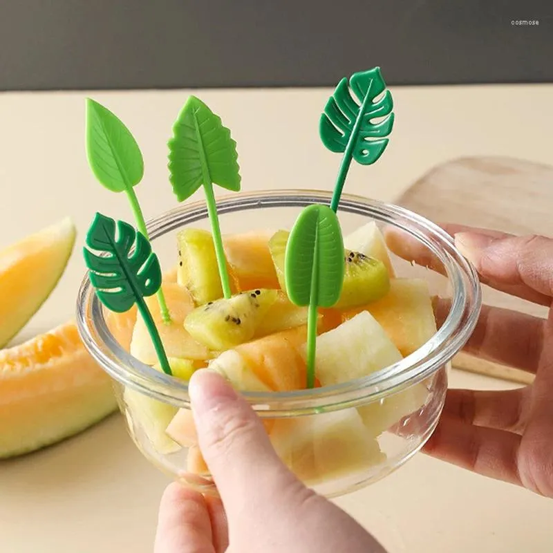Creative Mini Leaf Fruit Picks for Kids - 50 Pack Toothpick Skewers for ...