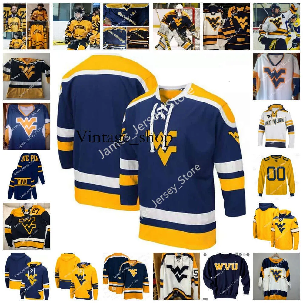 Vin W V U Stitched Hockey Jersey: 29 Nate Burlew, 1 Benjamin Gruber, 30 ...