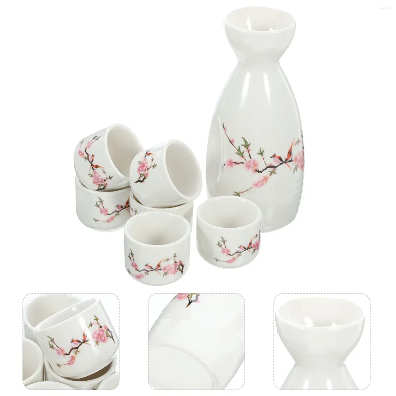 Japanese Style Ceramic Pottery Wine Glasses Set With Sake Cup, Saki Pot ...