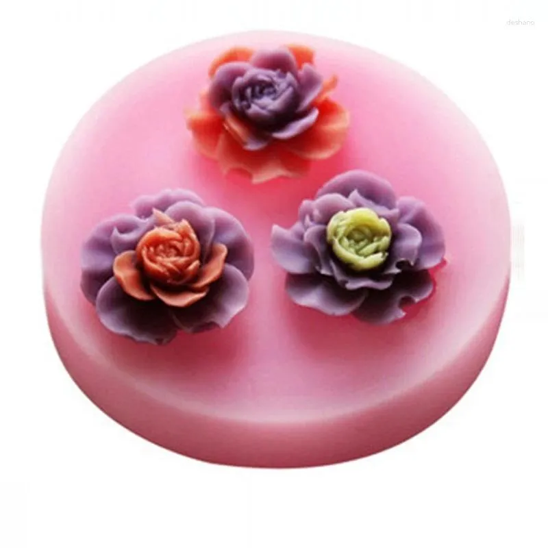 Handmade Silicone Cake Mold Set Three Rose Fondant Cake Decorating ...