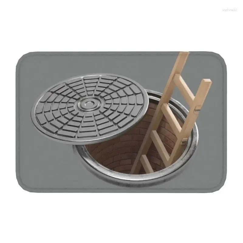 Carpets Funny Manhole Cover 3D Traps Doormat Non Slip Bathroom Kitchen ...