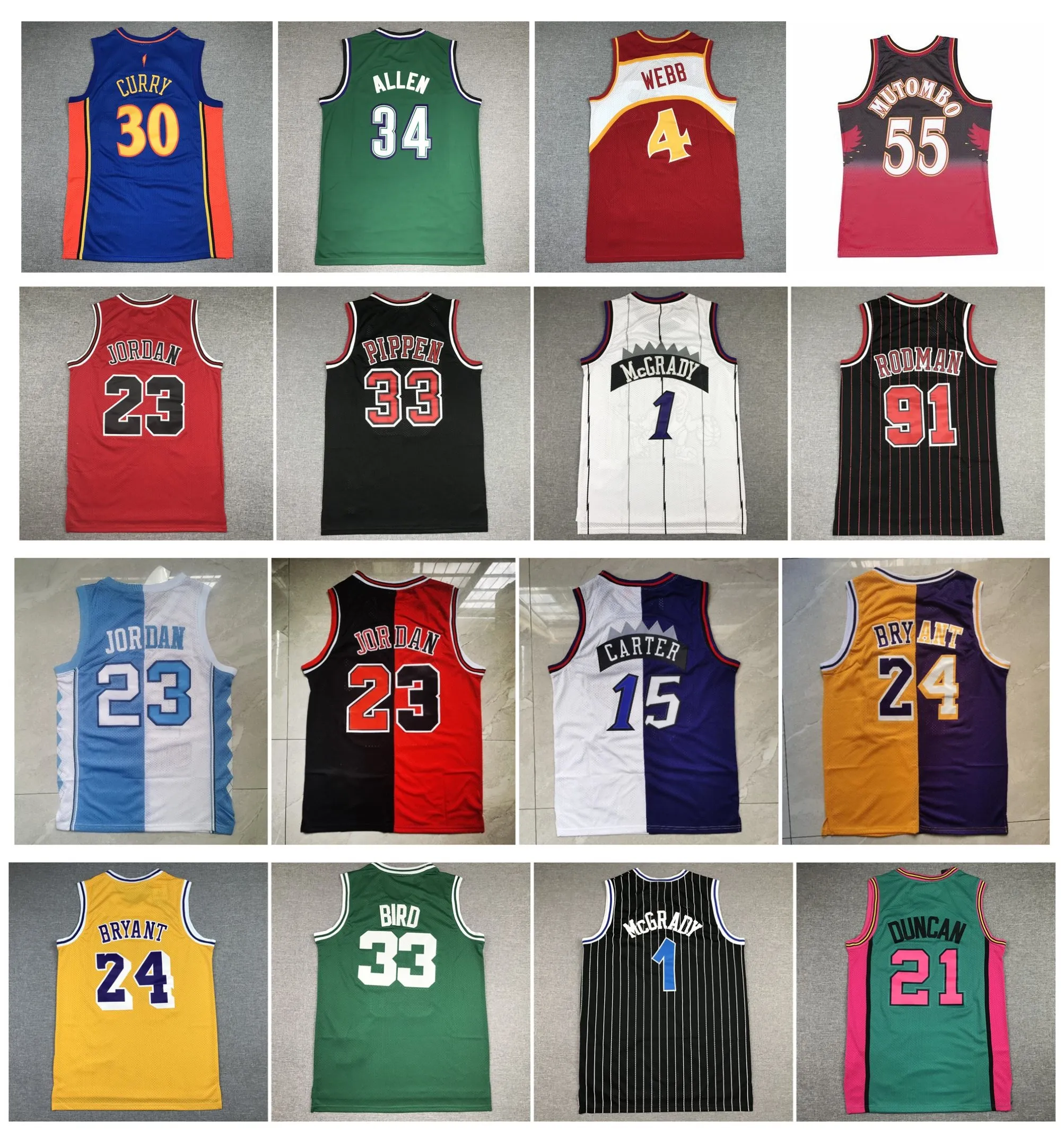 Michael Jor Dan Scottie Pippen Retro Basketball Jersey Mike Bibby Tracy ...