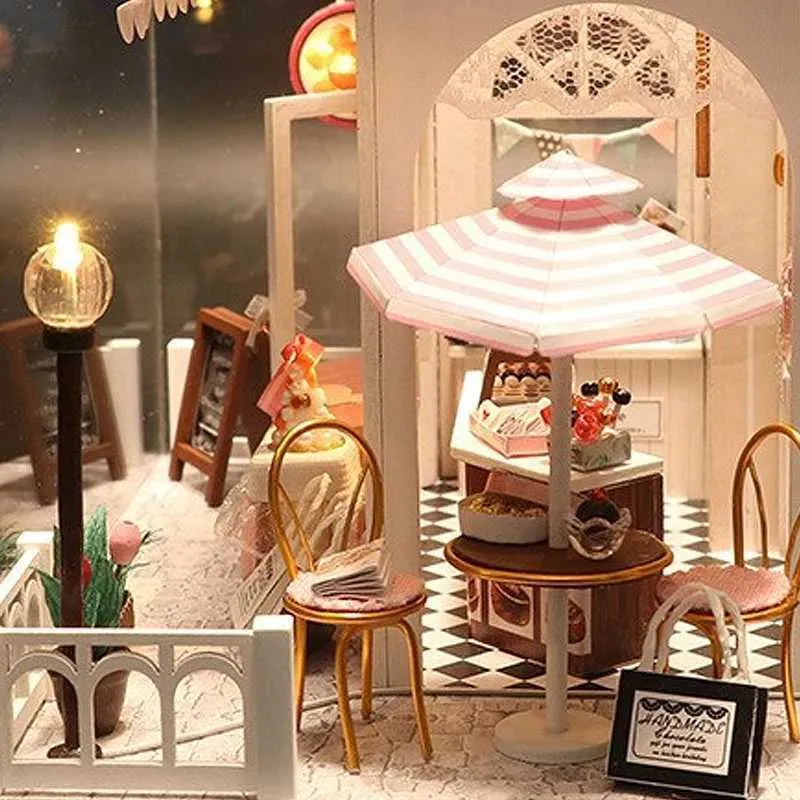 DIY Miniature Dollhouse Kit: Wooden Assembly Puzzle Furniture Model for ...