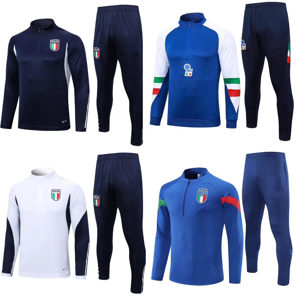 Italy Italian National Team Tracksuit Set Half Zip Training Suit For ...