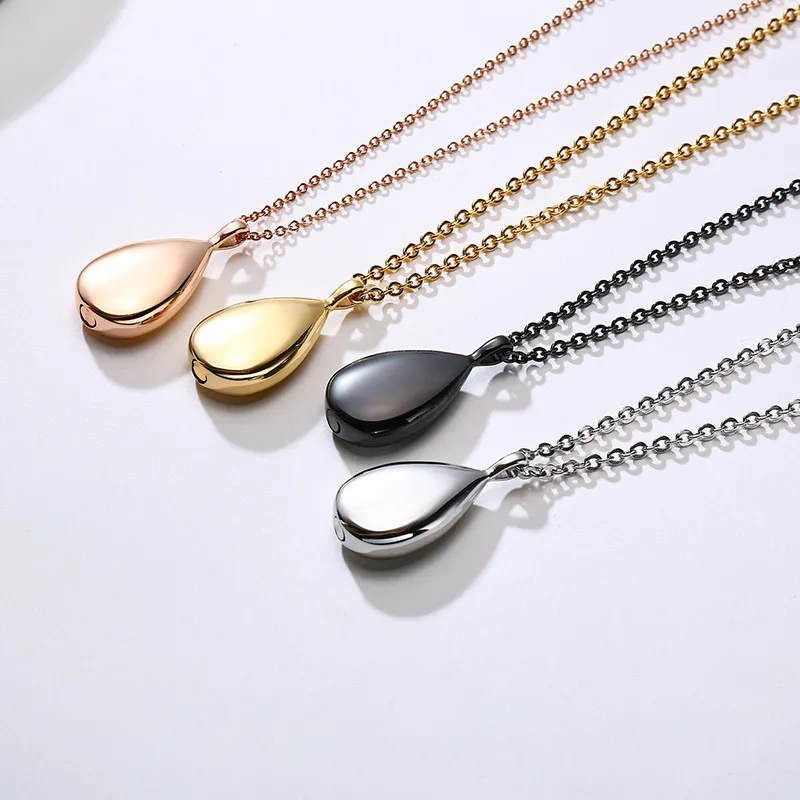 Openable Drop Shaped Urn Pendant Necklace 18K Gold... From Hyfjewelry ...