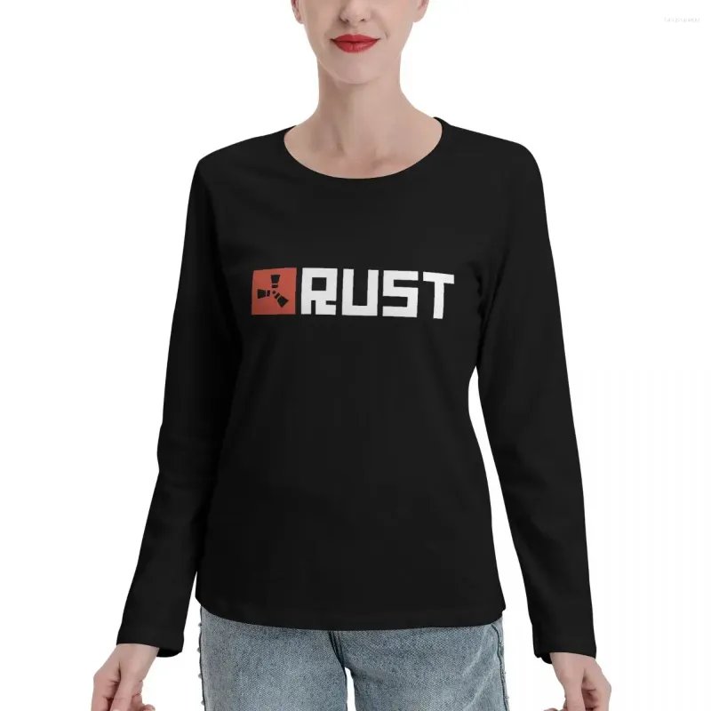 Women's Oversized Long Sleeve T-Shirt: Rust Game Logo Polo, Funny ...