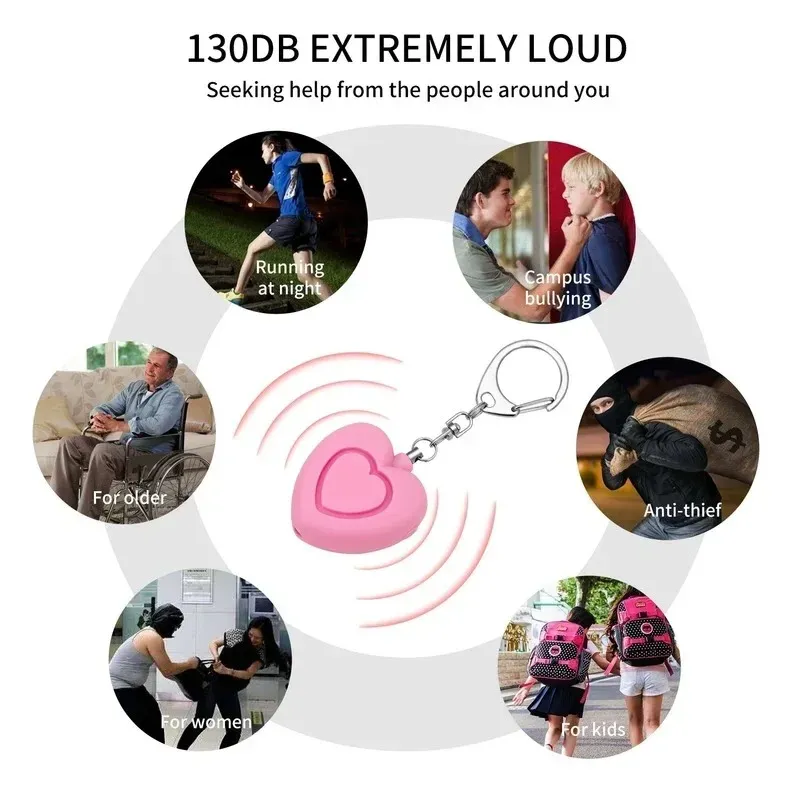 2024 Women's Safeguard: 130dB Personal Alarm Keychain with LED Light for Anti-Attack Protection ...