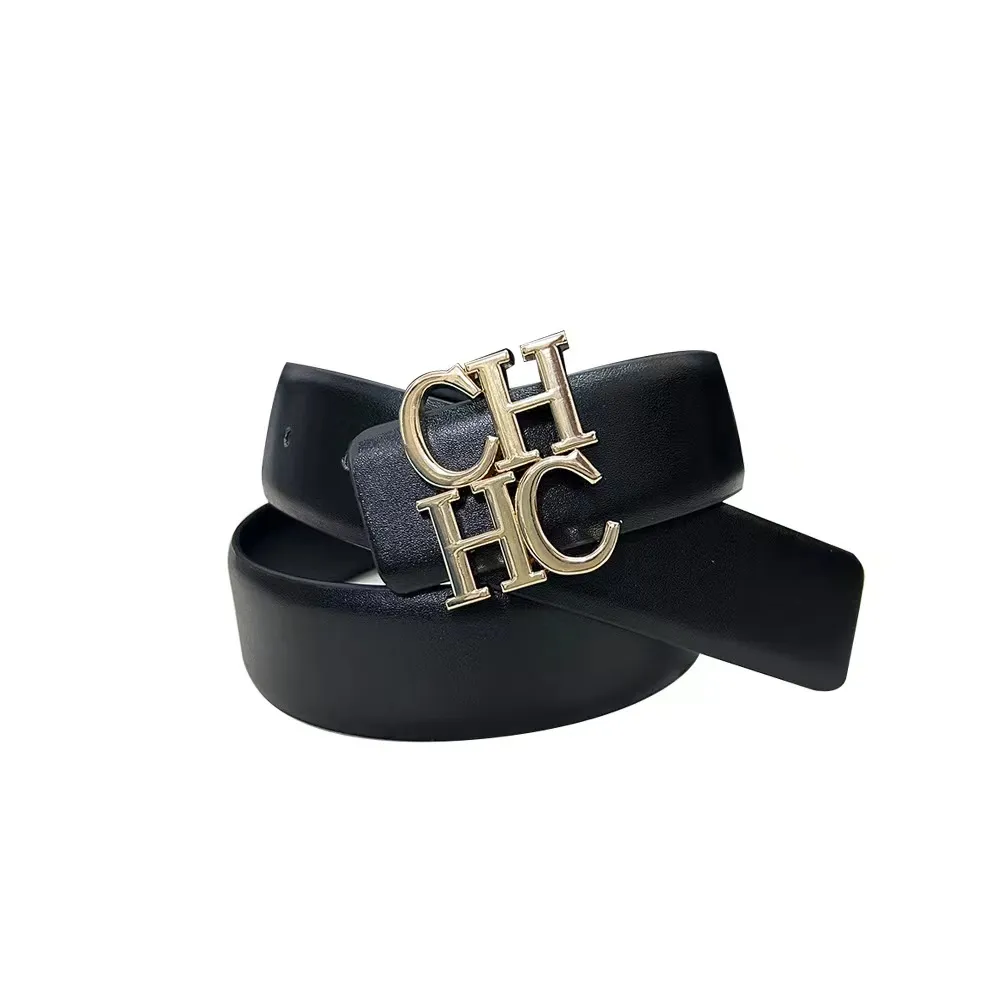 CHHC Luxury Cowhide Belt With Letter Buckle For Men And Women From ...