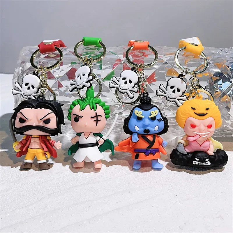 Kawaii One Piece Anime Car Keychain Doll Charm Key Ring Wholesale Bulk ...