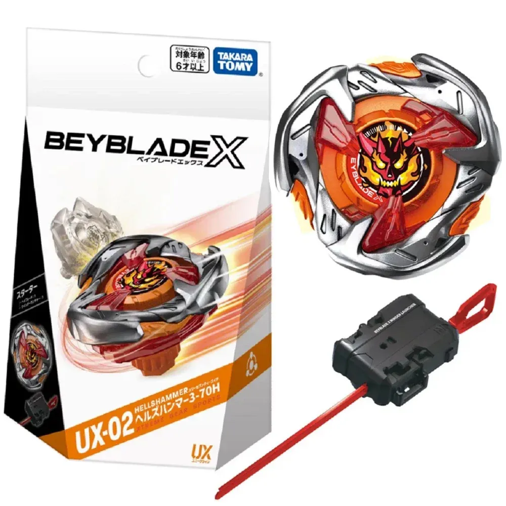 Tomy Beyblade X UX 02 Starter Hells Hammer 3 70H 240514 Top De Tournure De Bataille Authentique ...