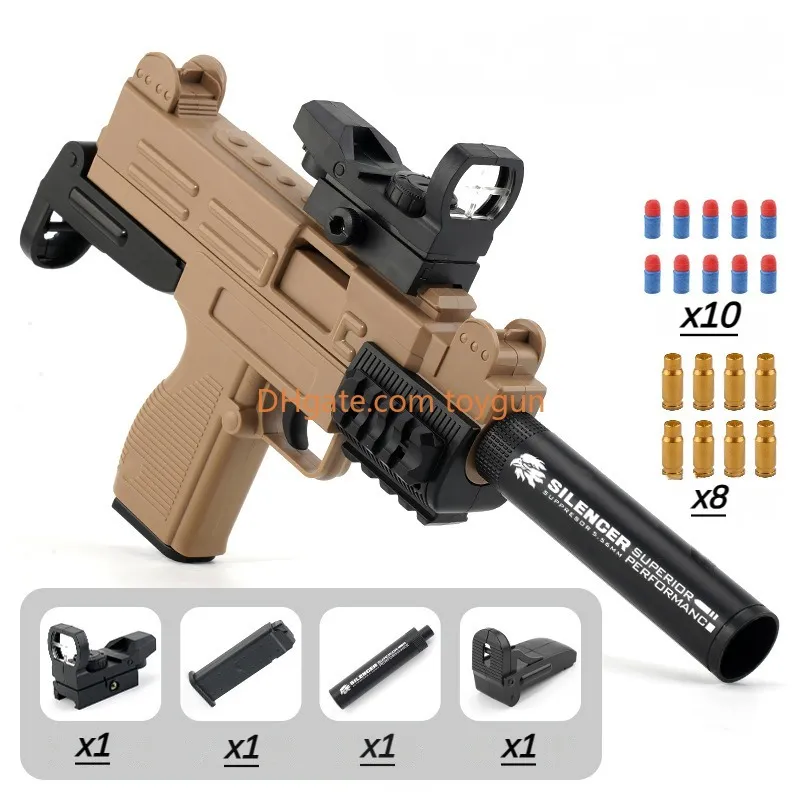 Uzi Soft Bullets Toy Gun Shell Éjecté Lanceur Outdoor CS PUBG Game Prop ...