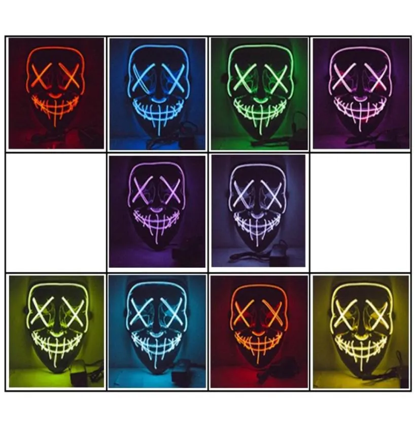 LED Light Up Halloween Neon Mask For Party, Election Year, Horror ...