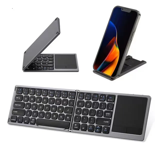 wireless keyboard with touchpad foldable