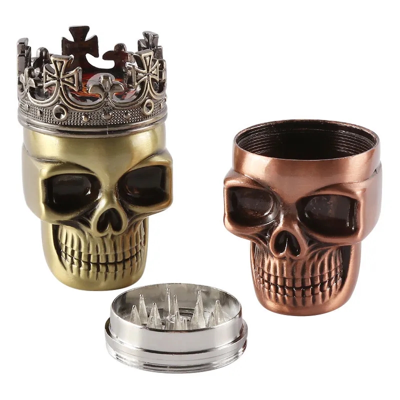 Skull Tobacco Crusher Grinder with 4-Piece Herb Smoke Pollen Spice ...