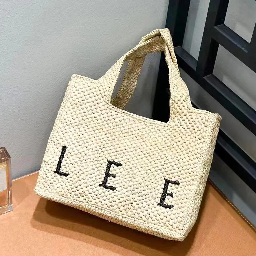Luxury Womens Straw Raffia Embroidered Tote Bag Designer Straw Handbags ...