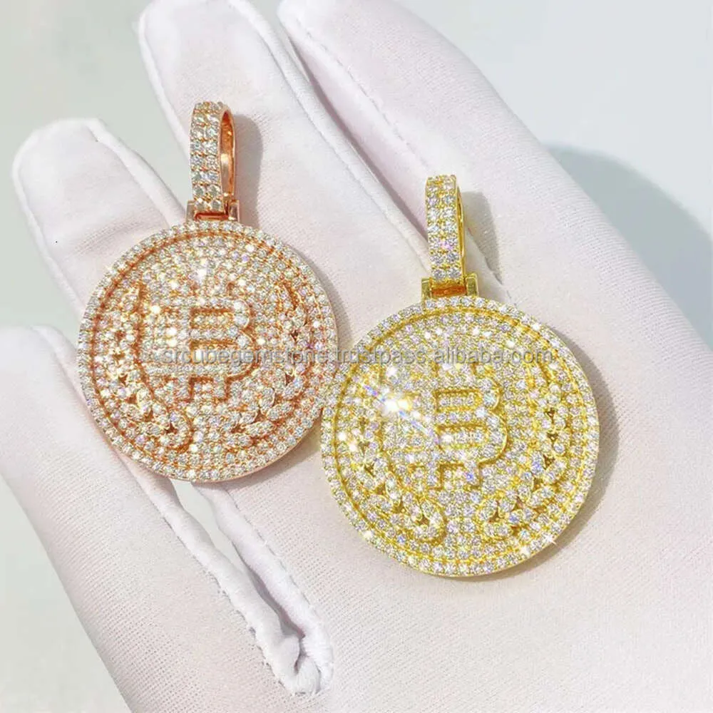 2 Inch Iced Out New Sterling Sier S Hip Hop Large Disc Pendant Rapper ...