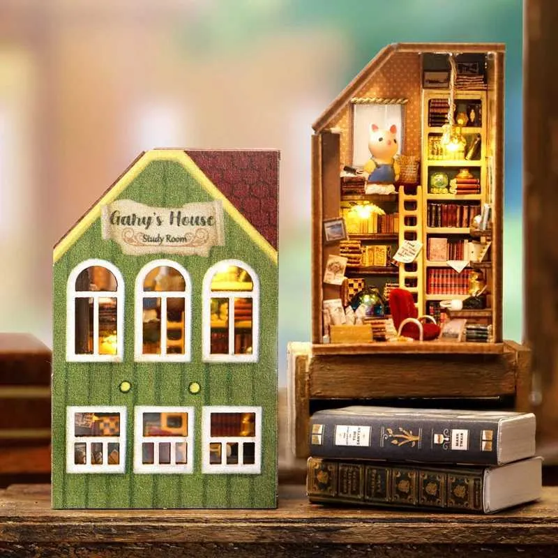 DIY Wooden Dollhouse Kit: Miniature Furniture For Dolls House, LED ...