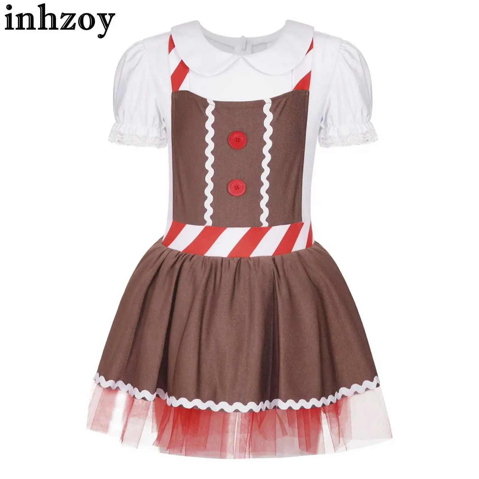 Gingerbread Striped Tutu Dress: Christmas Cookie Cosplay Costume for ...