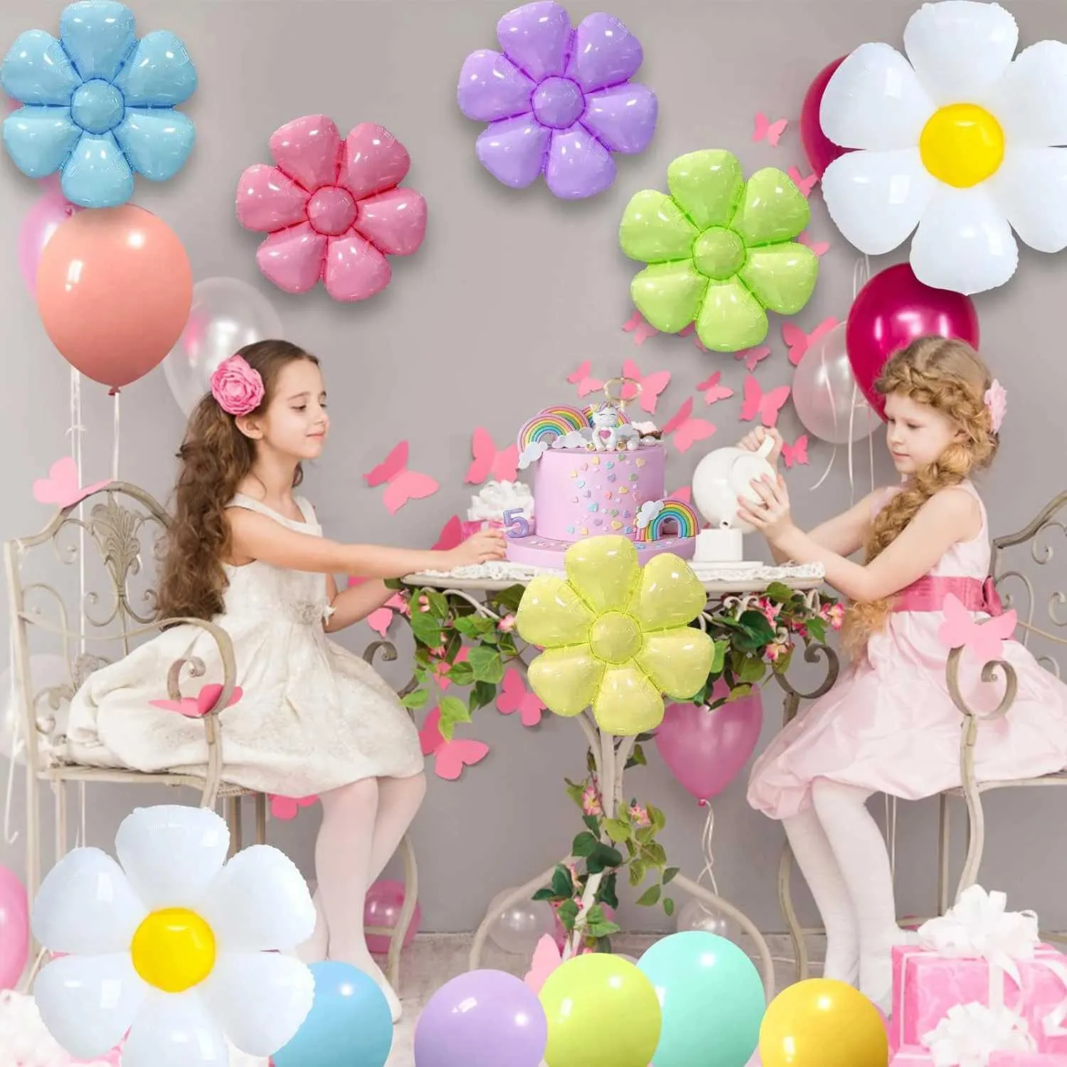 DHgate.com:Colorful Daisy Balloons, 134Pcs Flowers Party Balloons ...