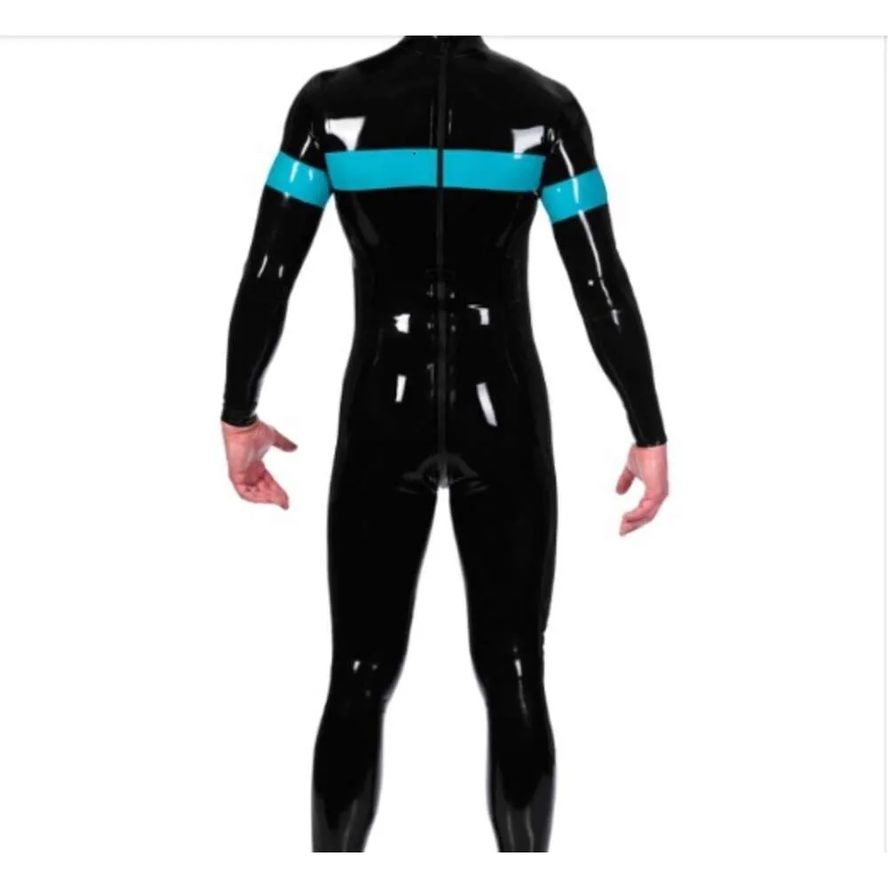 Latex Rubber Catsuit Bodysuit With Front Zipper Handmade Xs Xxl