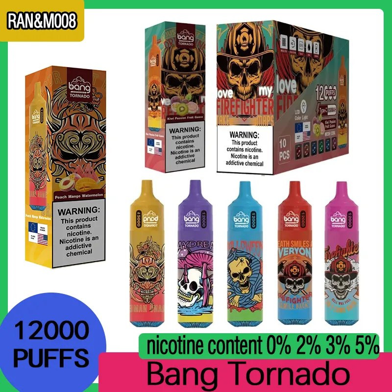 Original Bang Tornado 12000 Puffs 12k Set Large Vaporizer Disposable ...