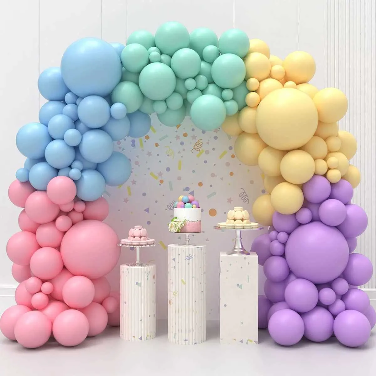 DHgate.com:Macaron Pastel Balloons Garland Arch Kit: 115Pcs Baby Shower ...