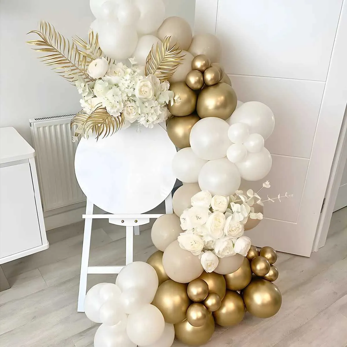 White Balloon Garland Arch Kit 10 ft Latex Party Balloon Chain for ...
