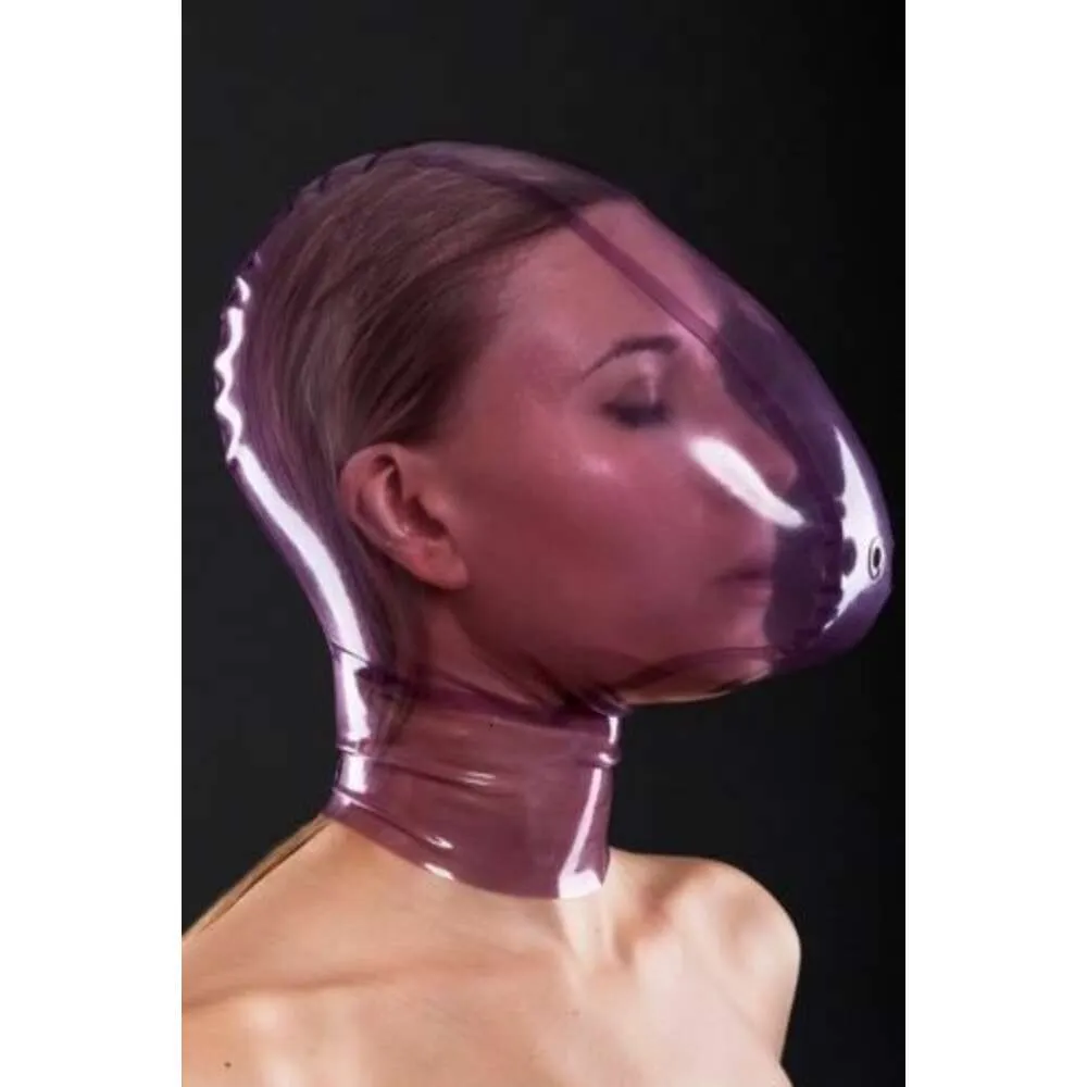 Unisex Gummi Cool Hood Purple Latex Rubber High Flow Mask For ...