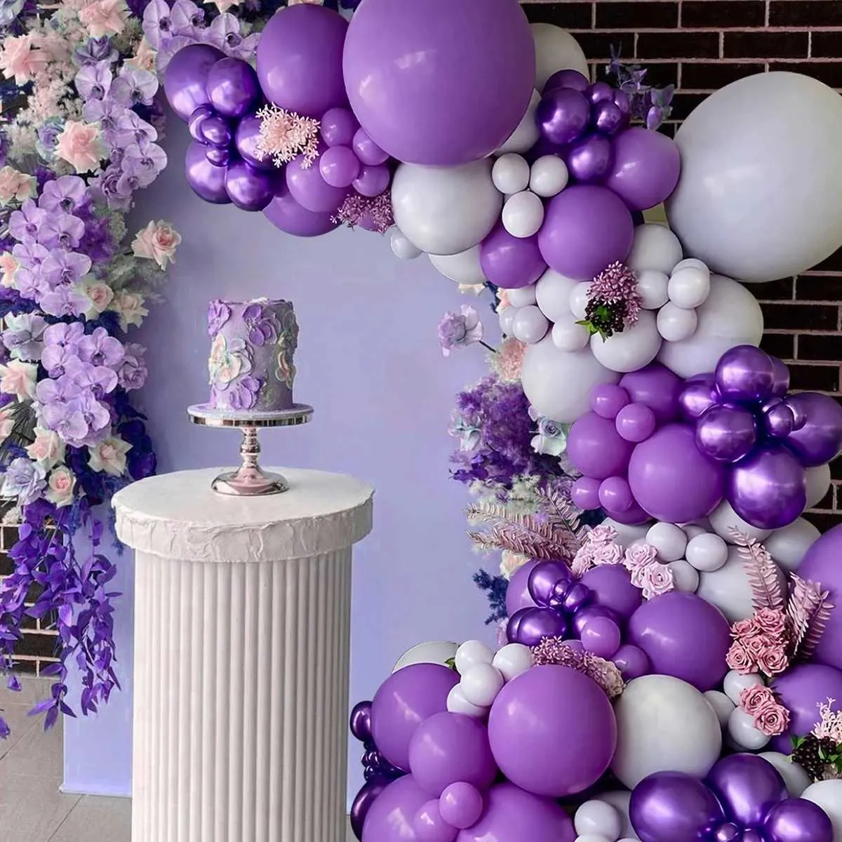 DHgate.com:Purple Balloon Garland Arch Kit: 115Pcs Latex Balloons for ...