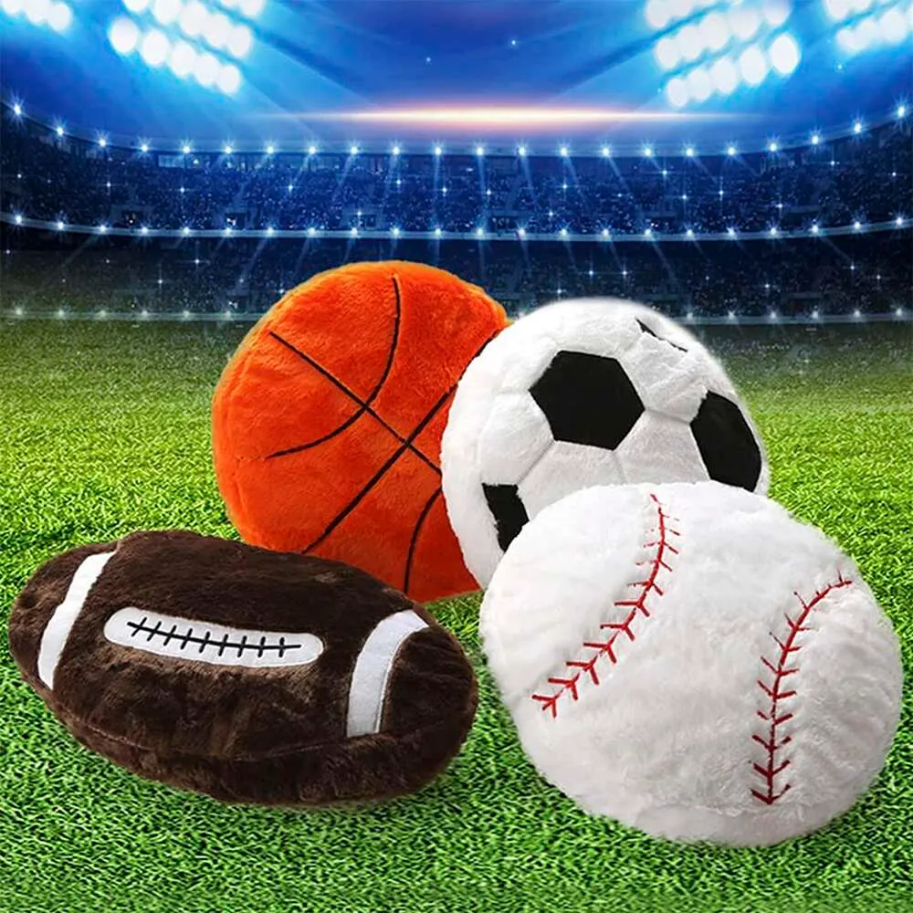 Size 5 Rugby Ball Soccer Plush 35cm Sports Ball Pillow Toys, Stuffed ...