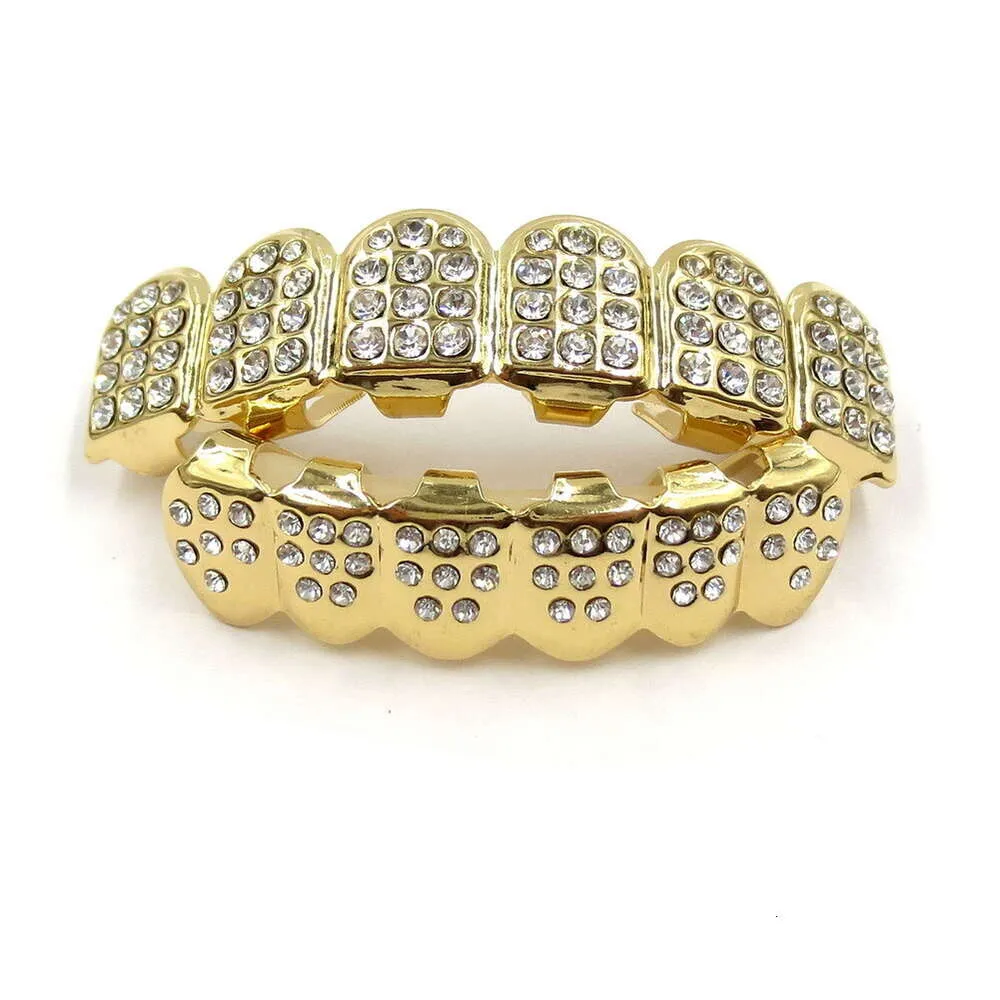 Diamond Grillz Teeth: Iced Out Hip Hop Style Gold Silver Tone Fashion ...