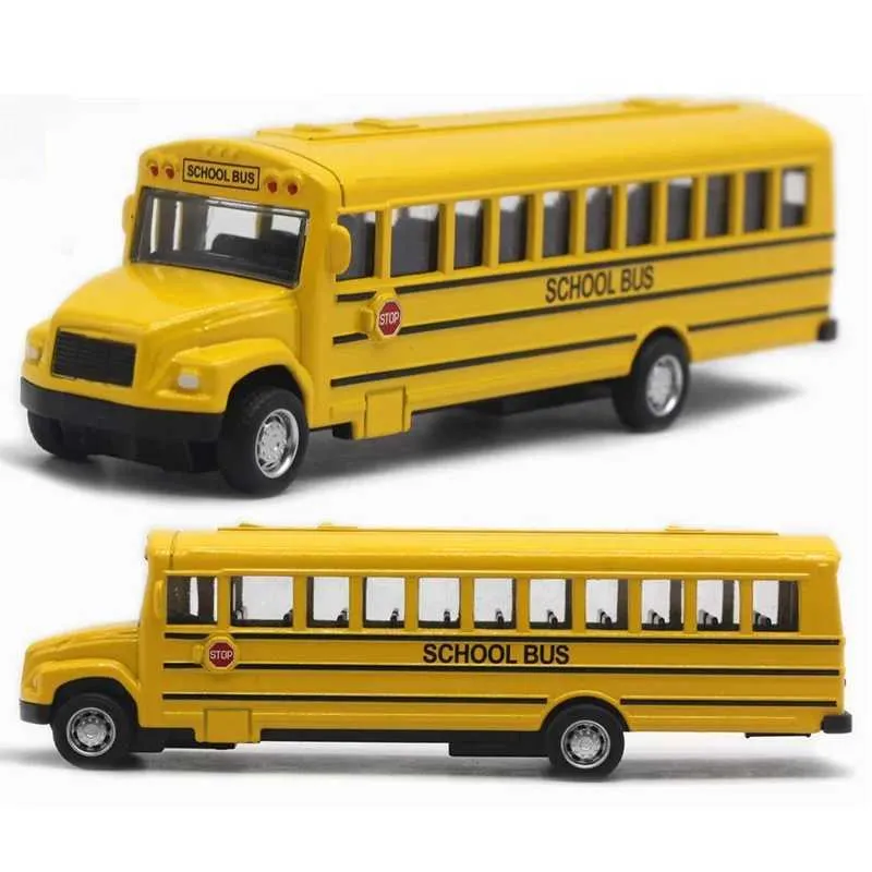 Diecast Model Cars Alloy School Bus Model 14CM Small Die Casting Car ...
