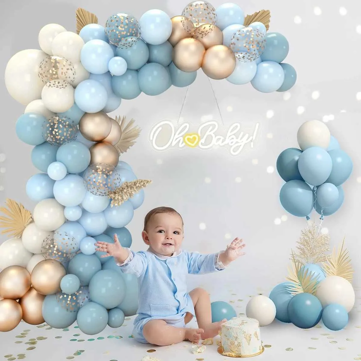 DHgate.com:Ice Silk Blue Balloon Arch Kit: Party Elegance for Birthdays ...