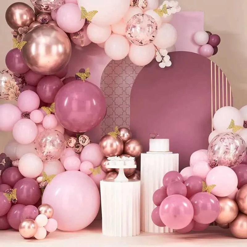 DHgate.com:Butterfly Balloon Arch Kit - Pink Latex Balloons Garland for ...