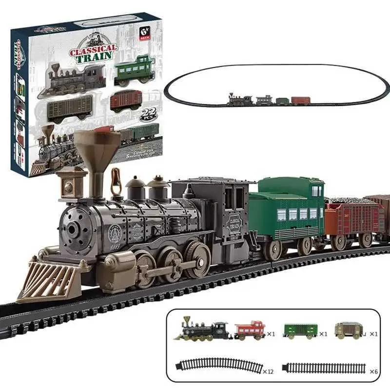 Diecast Model Cars Battery Powered Retro Steam Train Model Puzzle ...